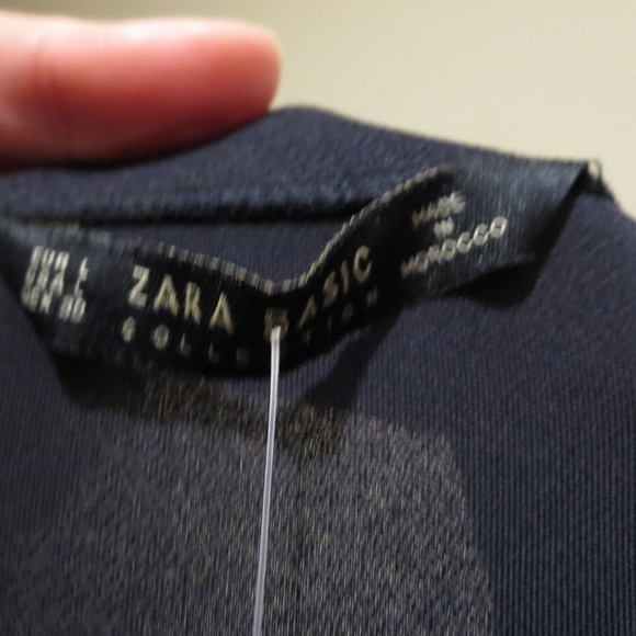 Zara | Dresses | Zara Basic Collection Dark Blue Pleated Dress | Poshmark